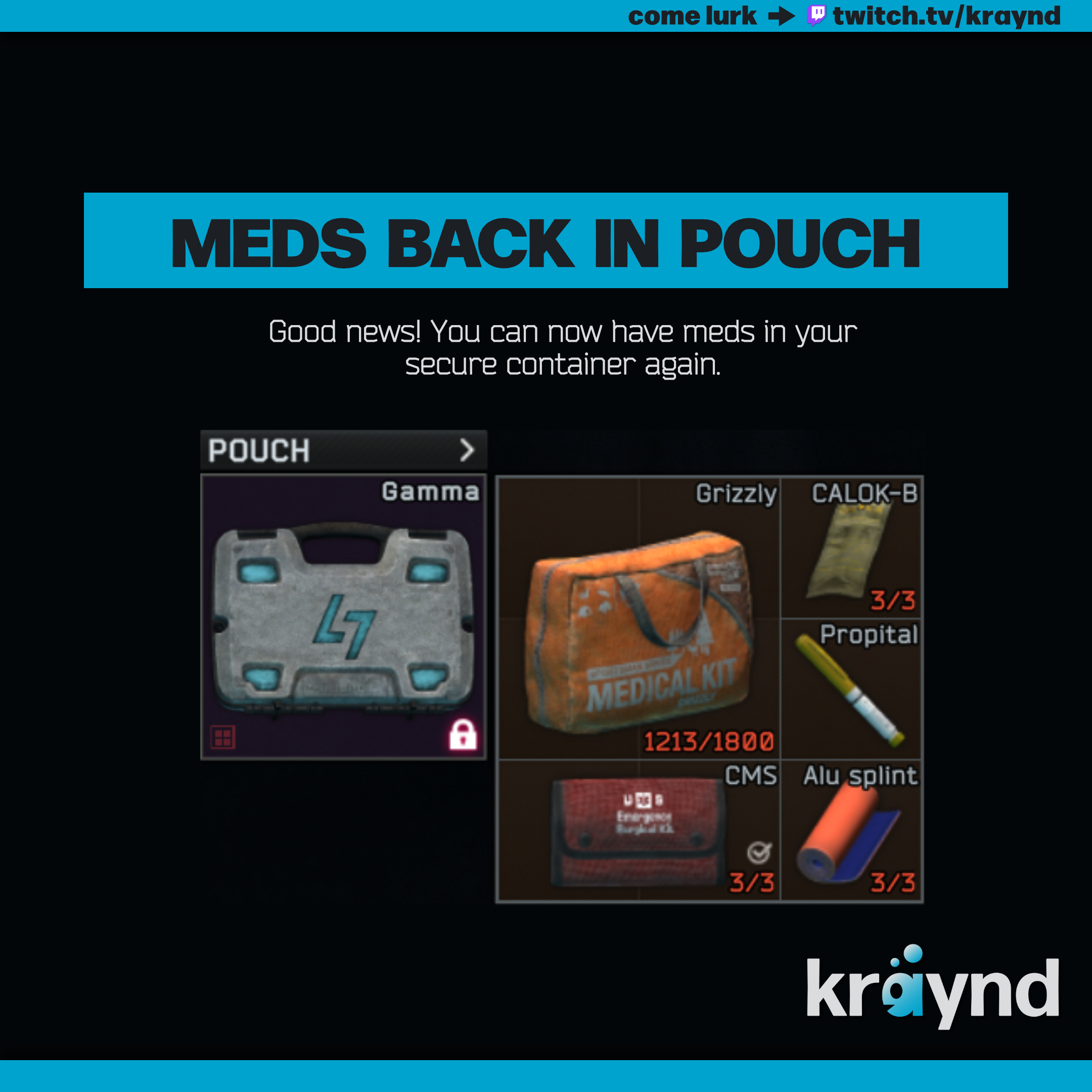 Tarkov Update: Meds Now Fit Into the Secure Container - Tarkov Tips